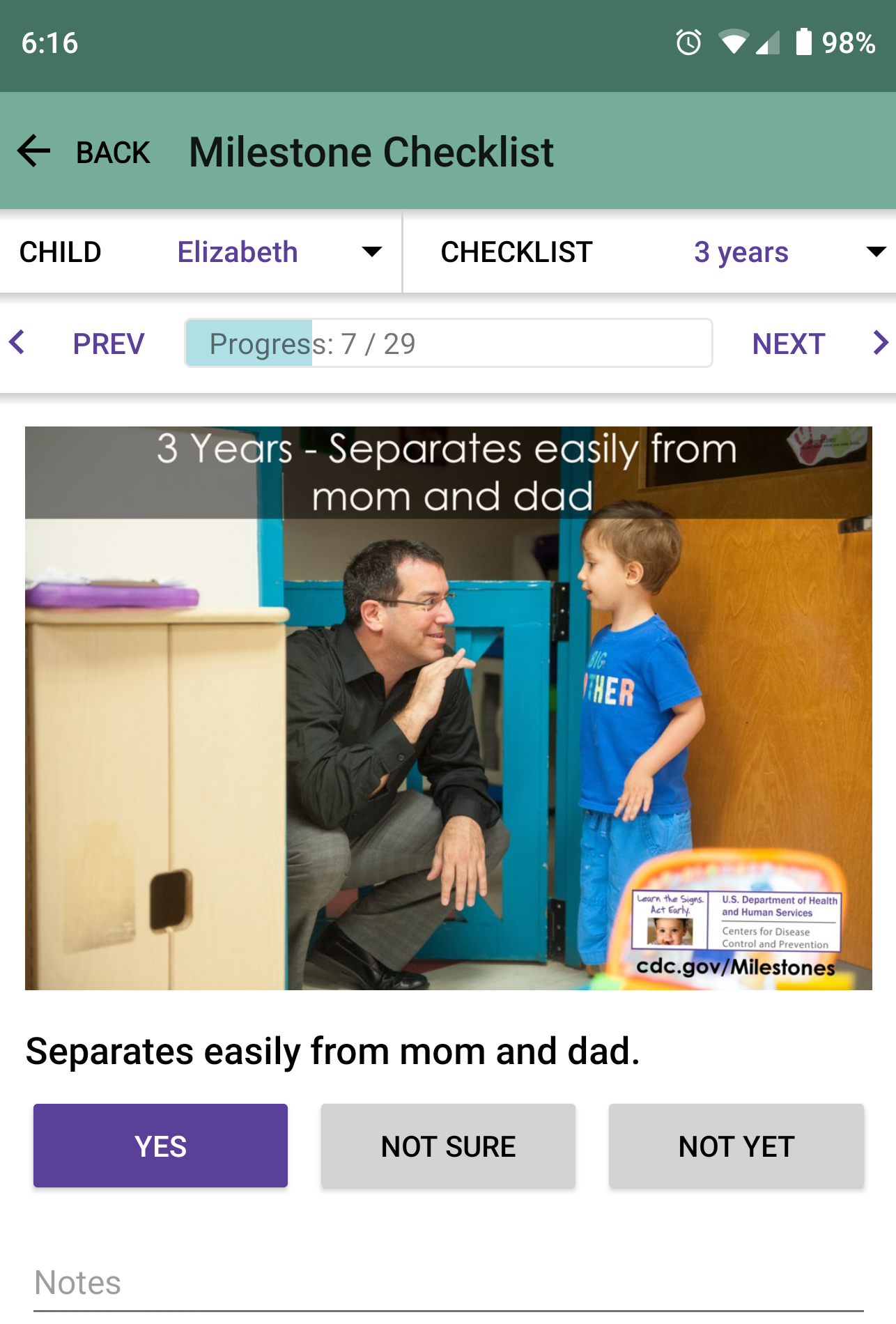 Tracking your child’s milestones